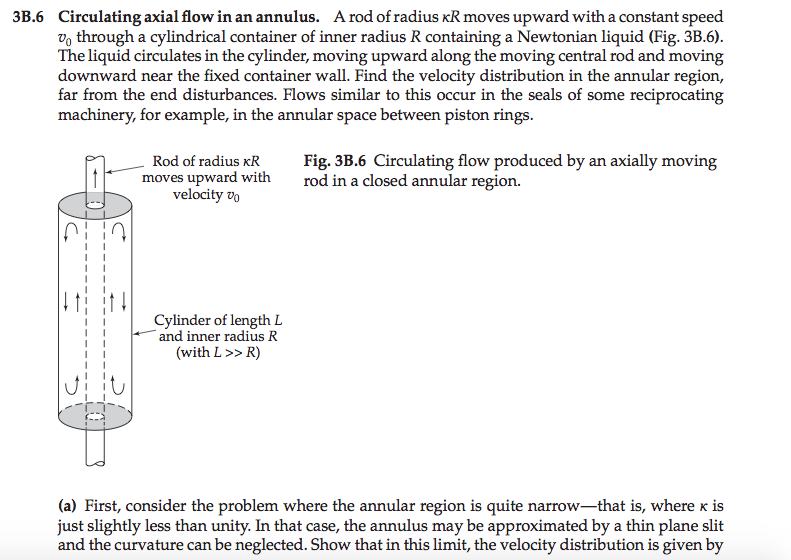 Solved 3B.6 Circulating axial flow in an annulus. A rod | Chegg.com