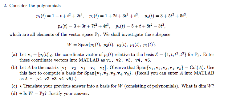 Solved Hello, this is my matlab hw from linear algebra | Chegg.com Solved Hello, this is my matlab hw from linear algebra | Chegg.com