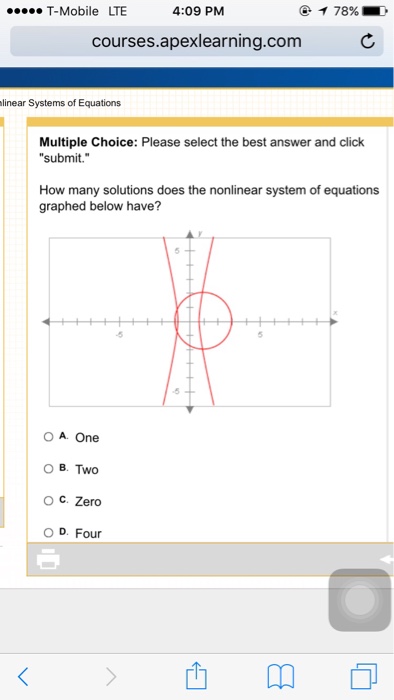 Solved How many solutions does the nonlinear system of | Chegg.com