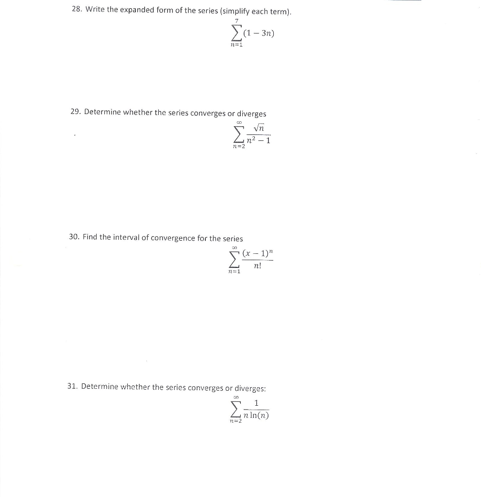 Solved Write the expanded form of the series (simplify each | Chegg.com