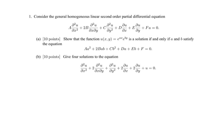 Solved Consider the general homogeneous linear second order | Chegg.com