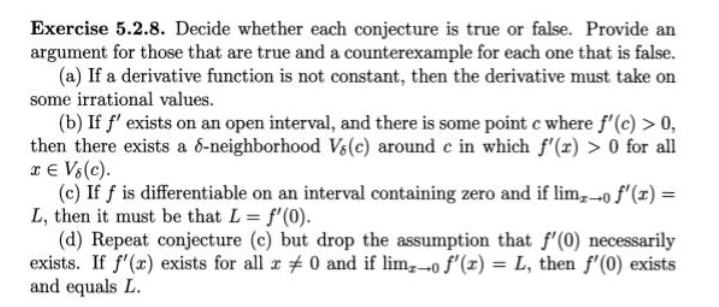 Solved Decide whether each conjecture is true or false. | Chegg.com