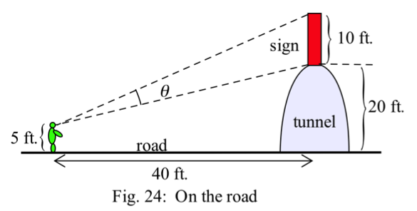 Solved (a) What is the viewing angle for the tunnel sign in | Chegg.com