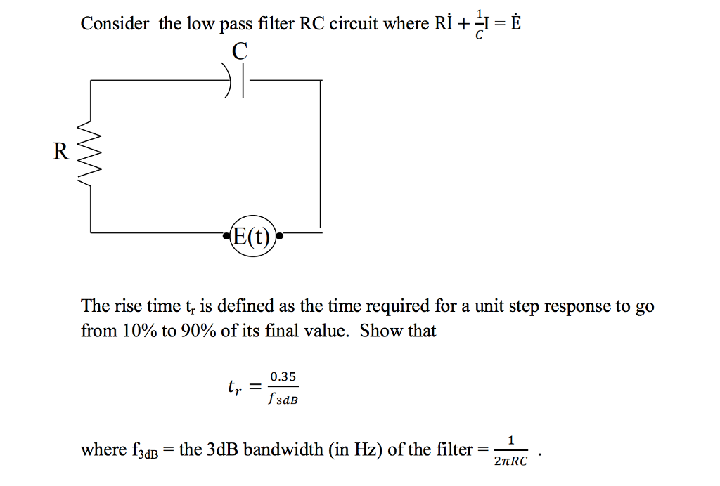 Solved Consider the low pass filter RC circuit where Ri+ E | Chegg.com