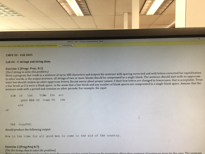 Solved Write a program that reads in a sentence of up to 100 | Chegg.com