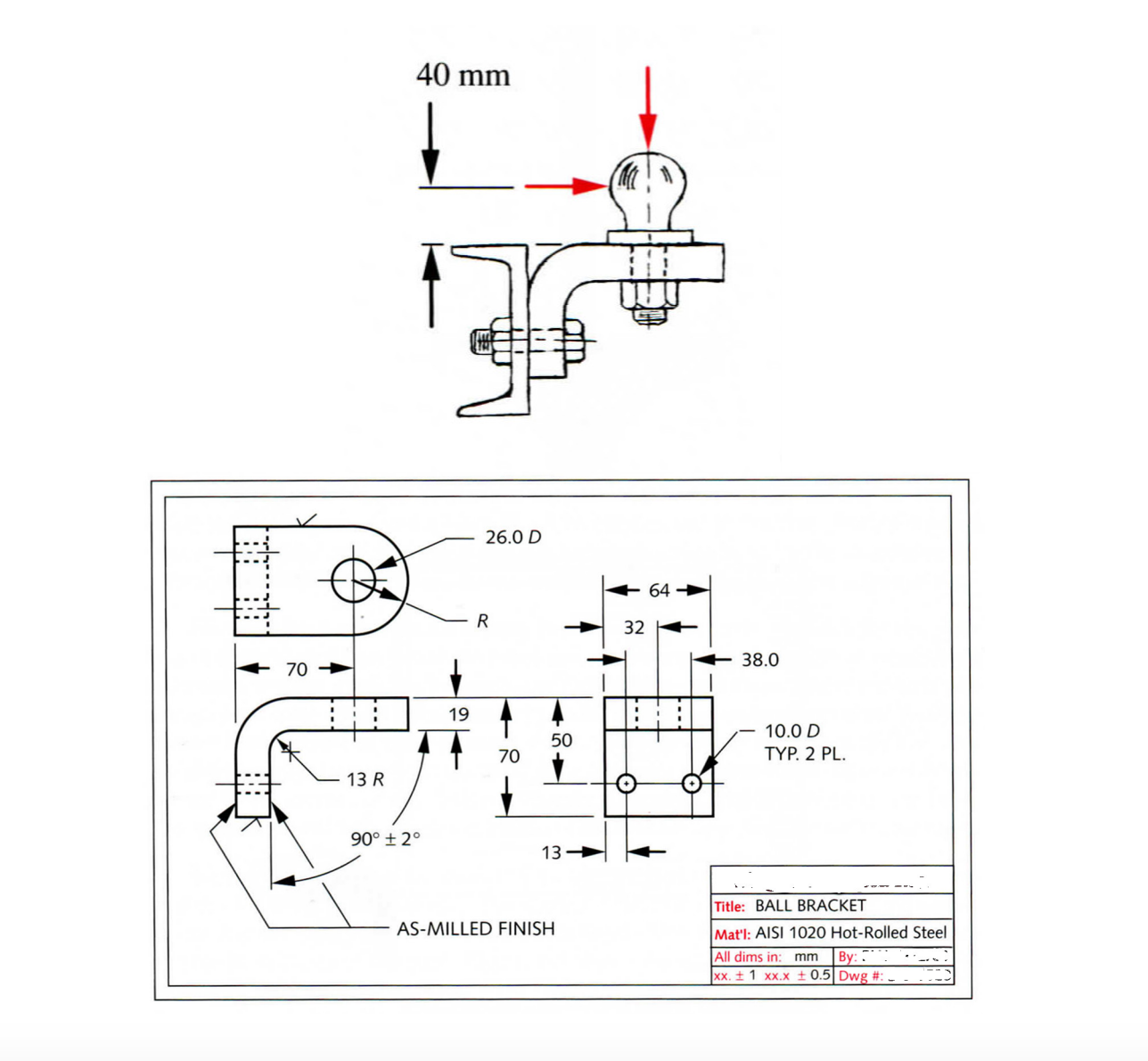 The trailer hitch in the figure below is a bolted | Chegg.com
