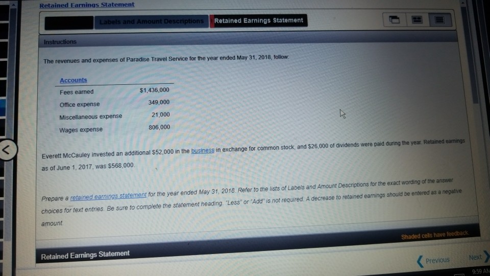 Solved Retained Earnings Statement Retained Earnings | Chegg.com