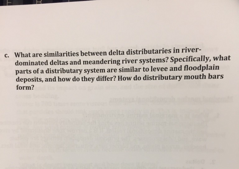 Solved What are similarities between delta distributaries in | Chegg.com