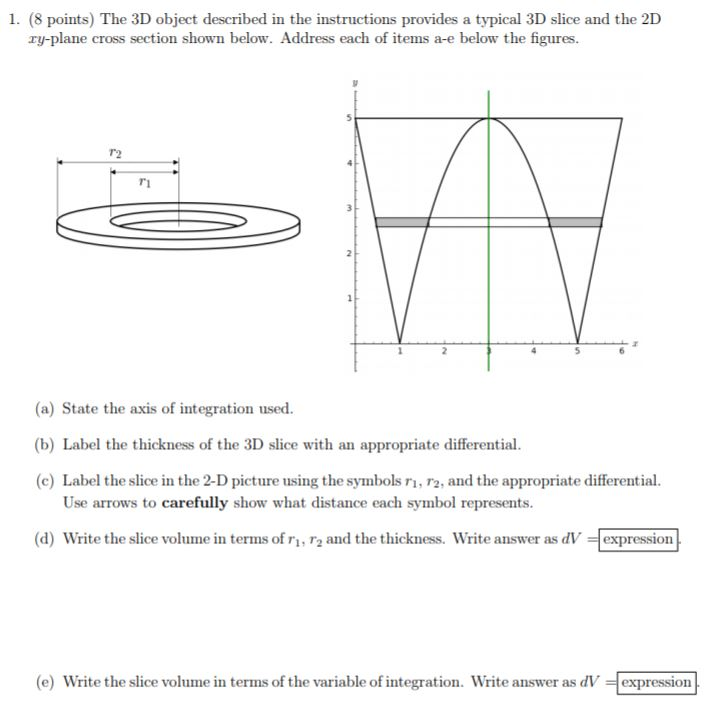 1. (8 points) The 3D object described in the | Chegg.com