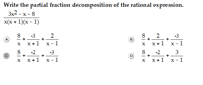Solved Write the partial fraction decomposition of the | Chegg.com