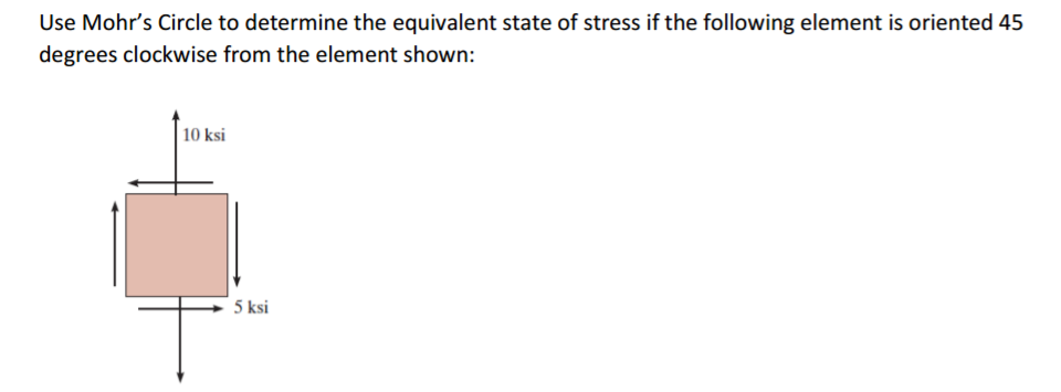 Solved Use Mohr's Circle to determine the equivalent state | Chegg.com