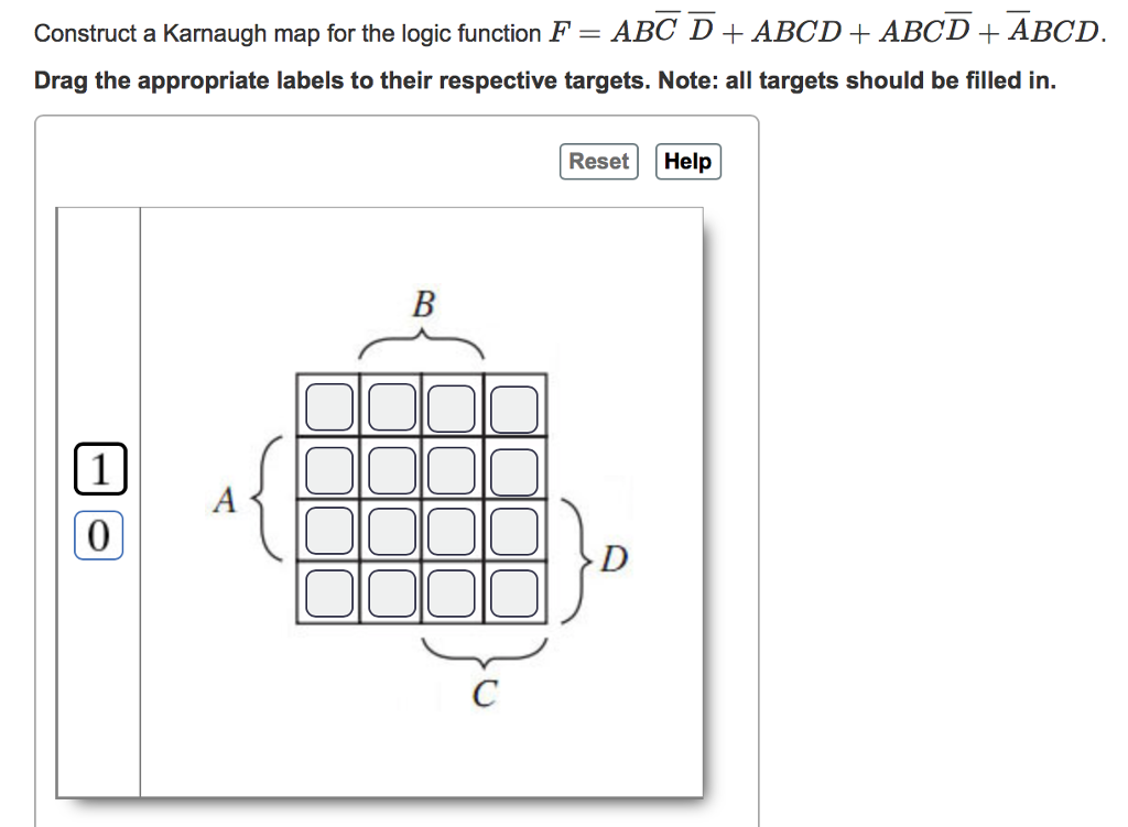 Solved Construct a Karnaugh map for the logic function F- | Chegg.com