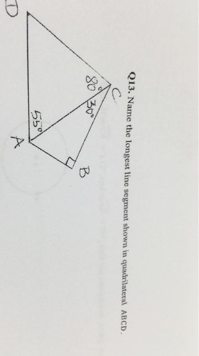 Solved Name the longest line segment shown in quadrilateral | Chegg.com