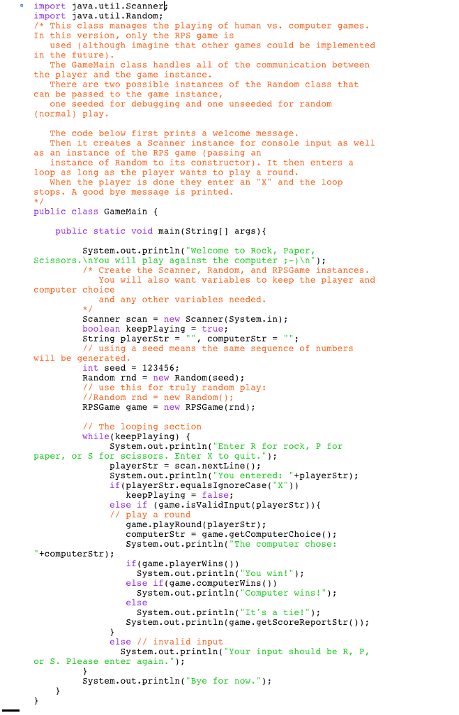 JAVA project Rock Paper Scissors In this project you | Chegg.com