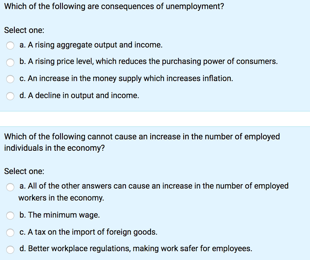 Solved Which of the following are consequences of | Chegg.com