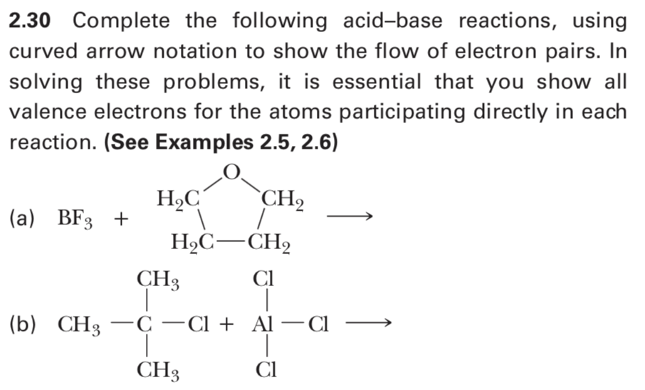 Solved 2.30 Complete the following acid-base reactions, | Chegg.com