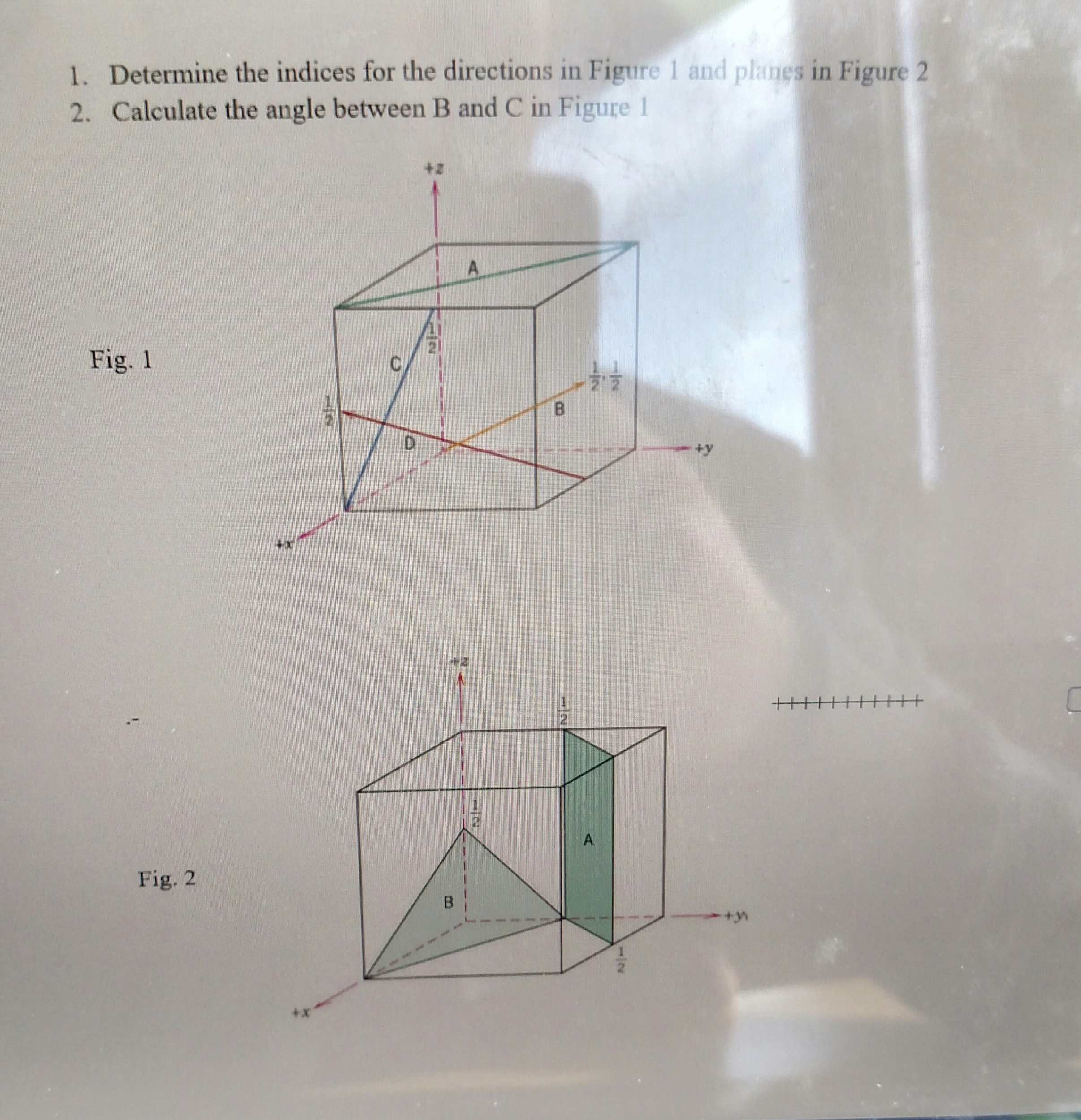 Solved Determine the indices for the directions in Figure 1 | Chegg.com