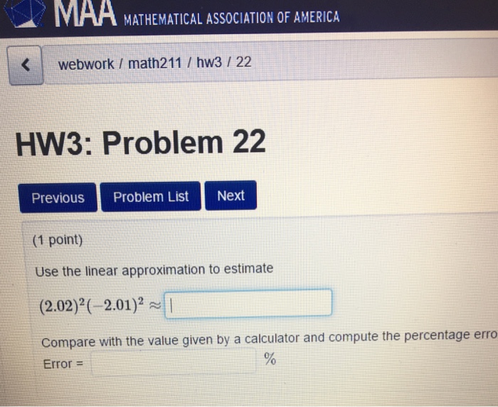 Solved Use The Linear Approximation To Estimate 2 02 2