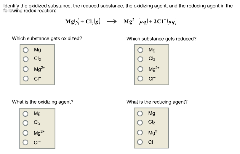 Solved Identify the oxidized substance, the reduced | Chegg.com