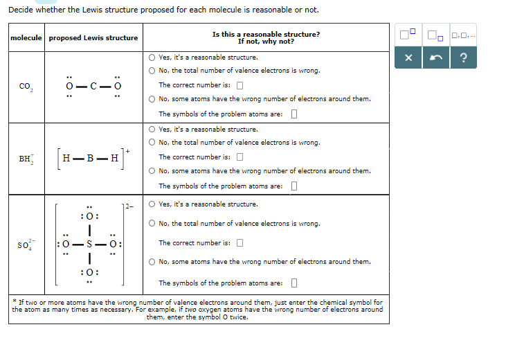 Solved Decide whether the Lewis structure proposed for each | Chegg.com