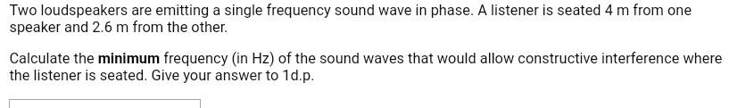 Solved Two loudspeakers are emitting a single frequency | Chegg.com
