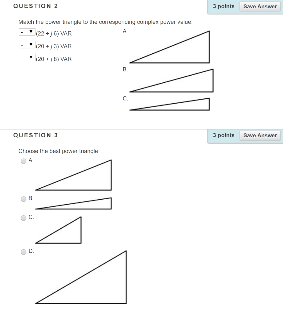 Solved QUESTION 2 3 points Save Answer Match the power | Chegg.com