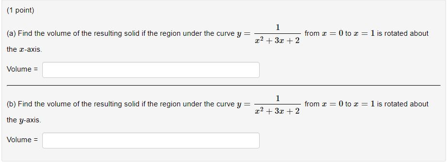 Solved (a) Find the volume of the resulting solid if the | Chegg.com