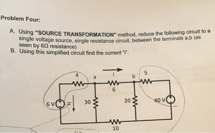 Solved A Using "SOURCE TRANSFORMATION" reduce the following | Chegg.com