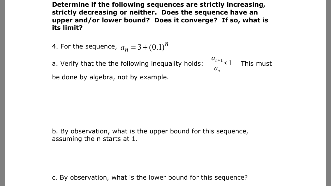 Solved Determine if the following sequences are strictly | Chegg.com