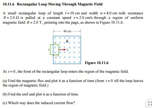 Solved A small rectangular loop of length l = 10 cm and | Chegg.com