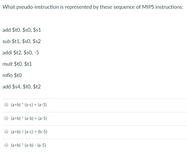 Solved What pseudo-instruction is represented by these | Chegg.com
