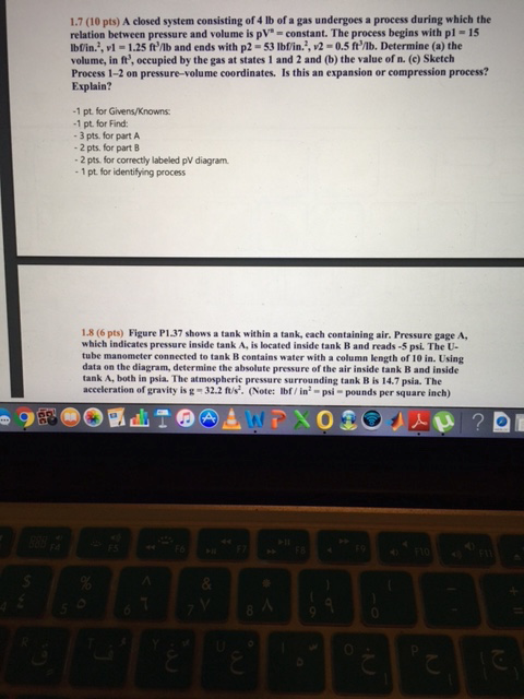 Solved A closed system consisting of 4 lb or a gas undergoes | Chegg.com