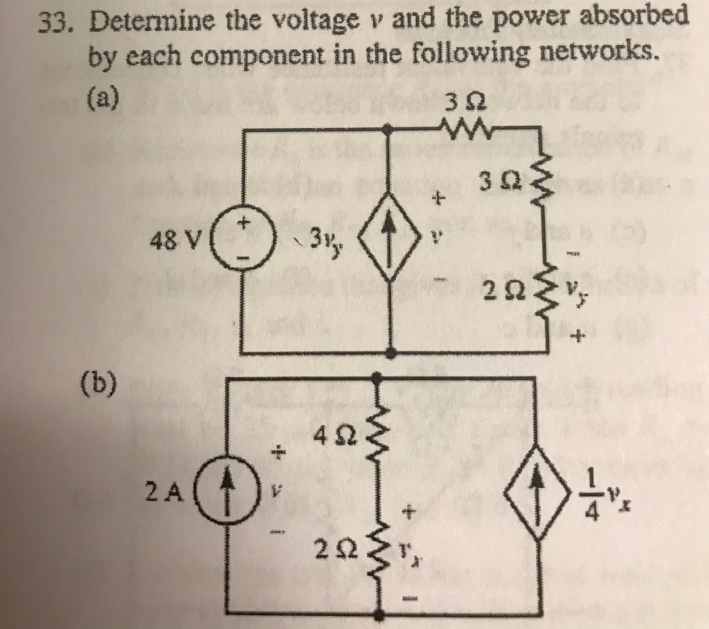 Solved Determine the voltage v and the power absorbed by | Chegg.com