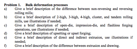 Solved Bulk deformation processes Give a brief description | Chegg.com