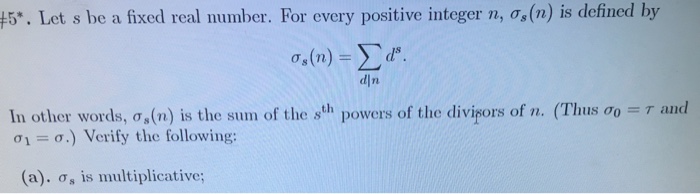 Solved Let s be a fixed real number. For every positive | Chegg.com