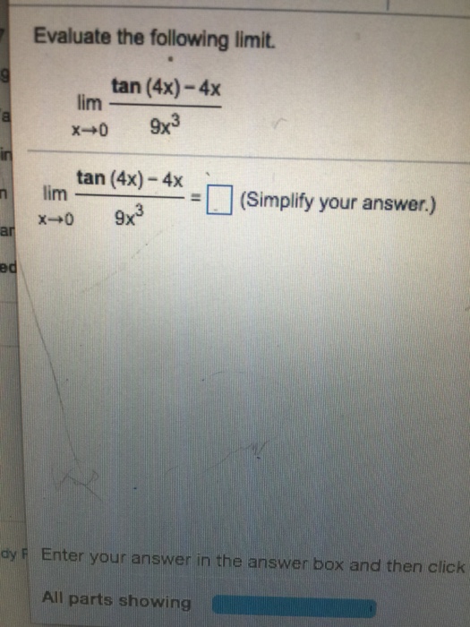 Solved Evaluate the following limit. lim_x rightarrow 0 | Chegg.com