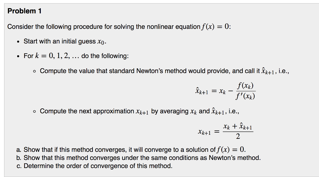 Solved Problem 1 Consider the following procedure for | Chegg.com