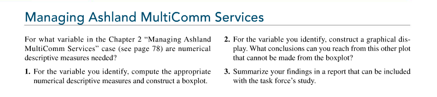 Solved Managing Ashland MultiComm Services Recently, Ashland | Chegg.com