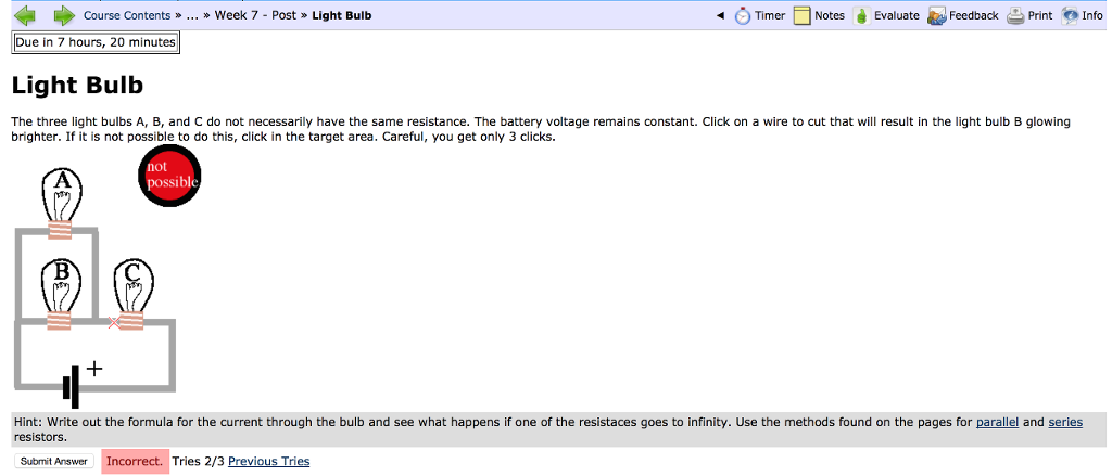 Solved The three light bulbs A, B, and C do not necessarily | Chegg.com