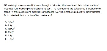 Solved A charge is accelerated from rest through a potential | Chegg.com