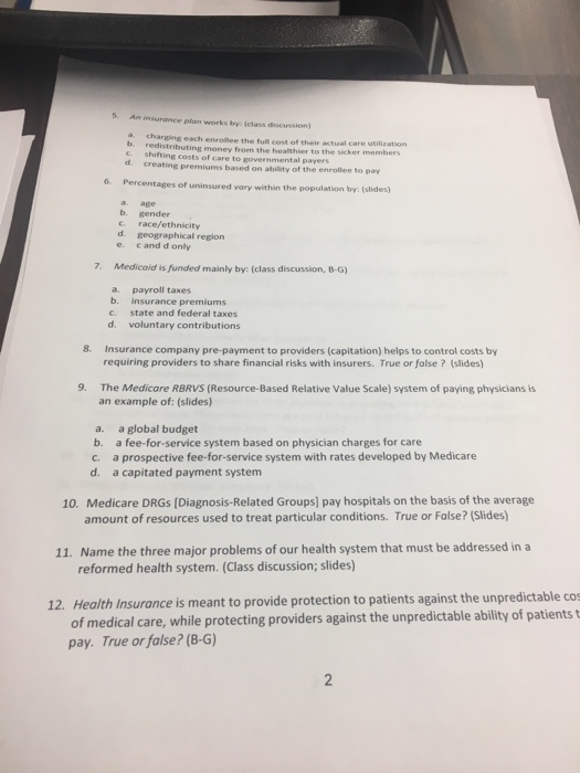 Solved An insurance plan works by: (class discussion) | Chegg.com