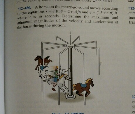 Solved of thè veliocit orse when t= 4 s. 0. A horse on the | Chegg.com