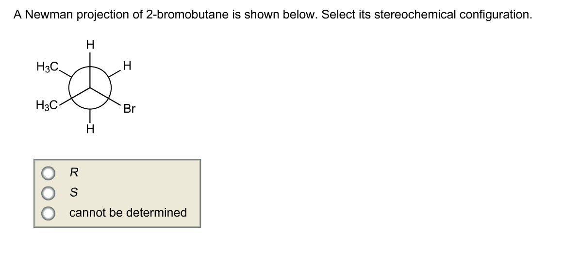 Solved A Newman projection of 2-bromobutane is shown below. | Chegg.com