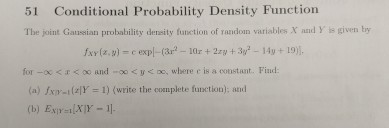 Solved The joint Gaussian probability density function of | Chegg.com