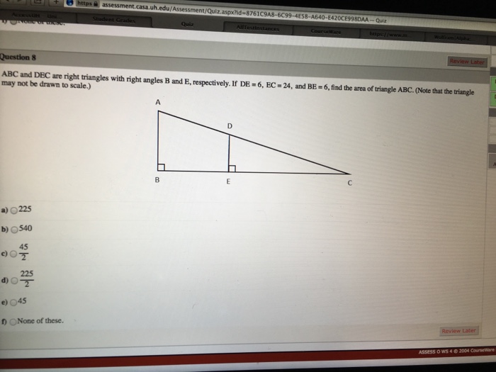 Solved ABC and DEC are right triangles with right angles B | Chegg.com