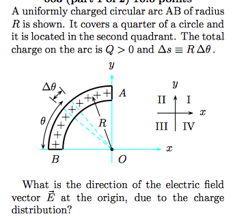Solved A uniformly charged circular arc AB of radius R is | Chegg.com