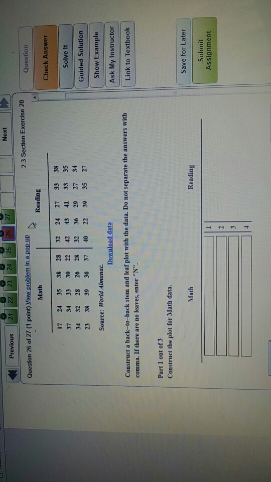 Solved Next Previous 21 22 23 24 25 2.3 Section Exercise 20 | Chegg.com