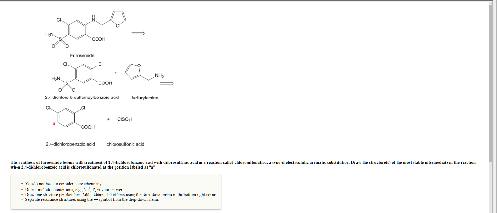 Solved The synthesis of furosemide begins with treatment | Chegg.com