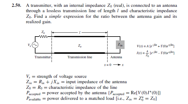Solved A transmitter, with an internal impedance Z_0 (real), | Chegg.com