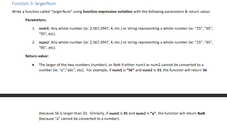 Solved Write a series of JavaScript functions to perform | Chegg.com